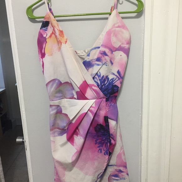 Dresses | Vintage Deep Cut White Wrap Party Dress With Slit | Poshmark